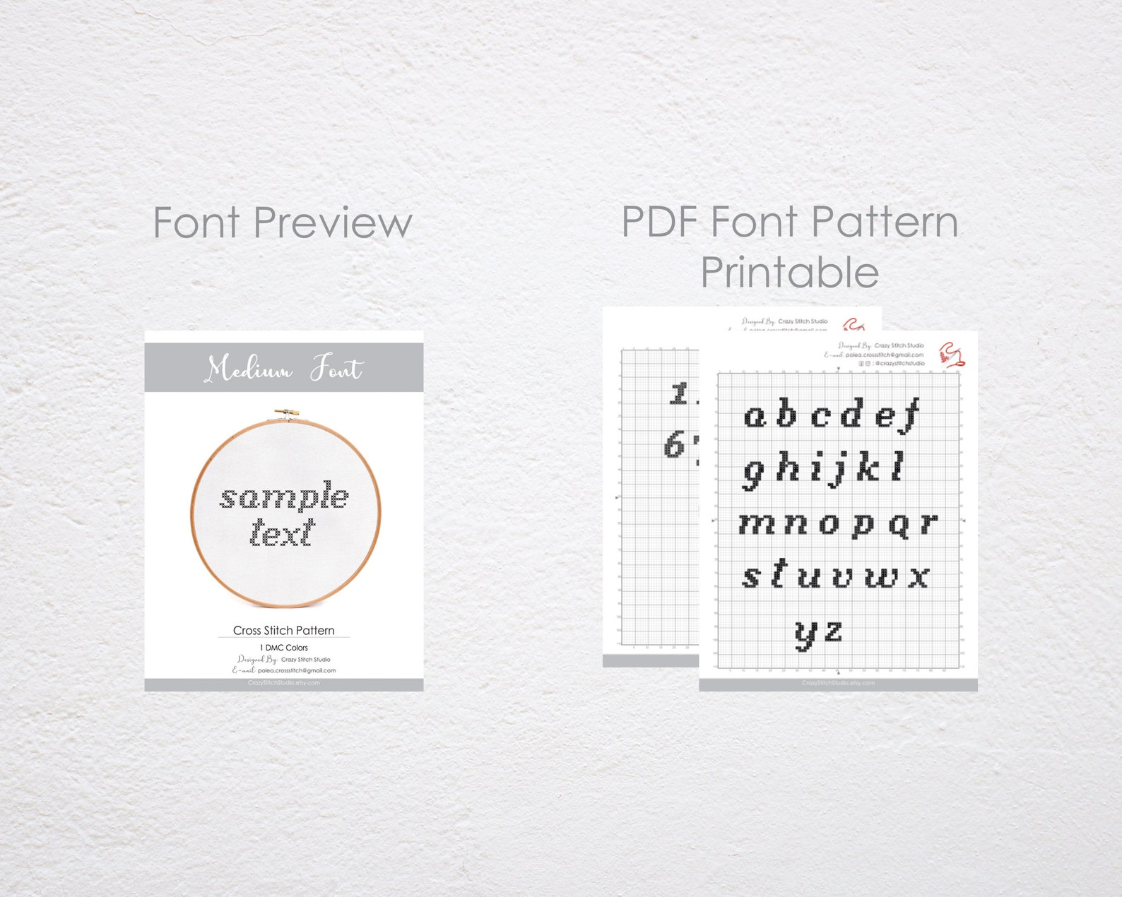 Cursive Cross Stitch Font Pattern Pdf. Easy Crossstitch | Etsy