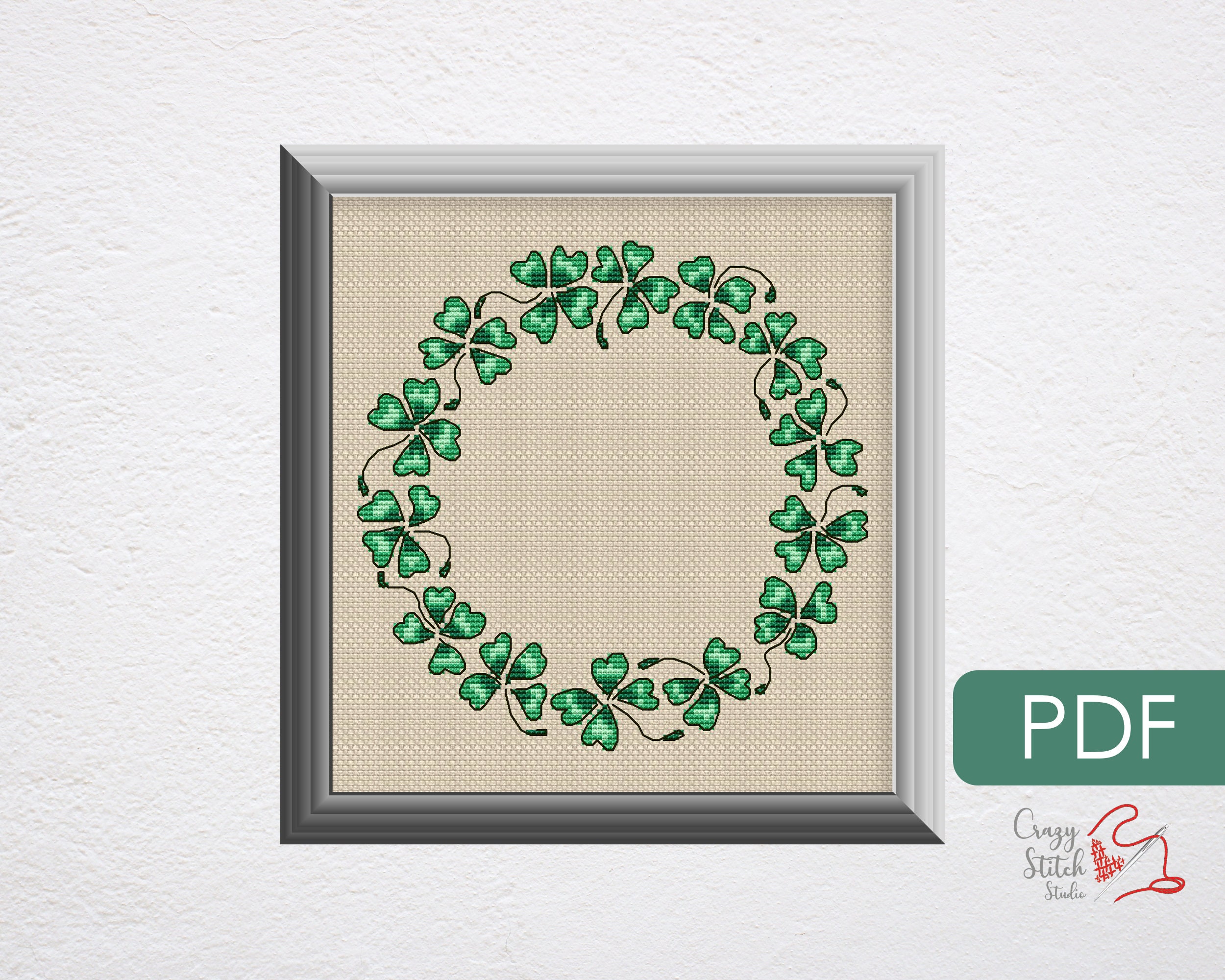 Four Leaf Clover Cross Stitch Border Pattern PDF. Small Circle - Etsy UK