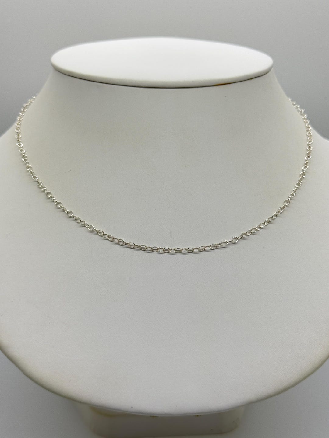 Sterling Silver Oval Link Cable Chain Necklace 2.4mm 18