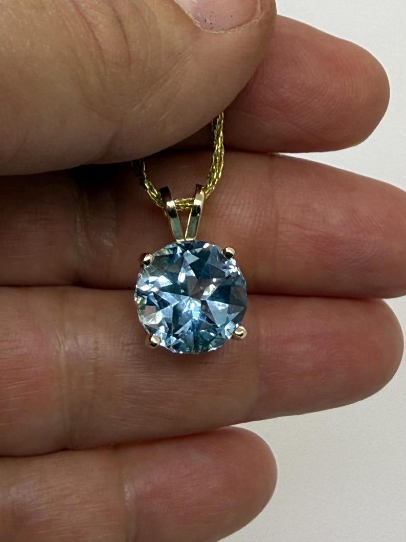 Blue Texas Star Cut Topaz 12mm 14KYG - Etsy