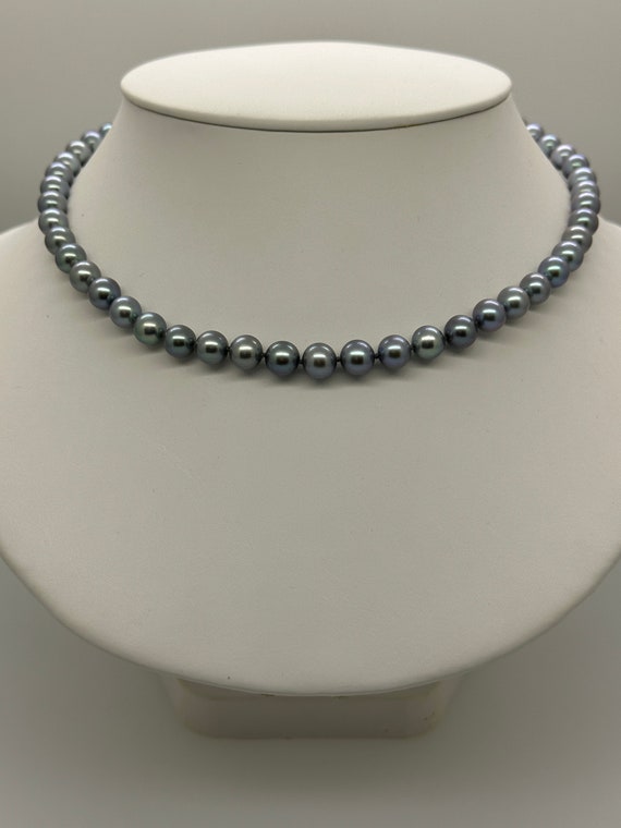 Gray Freshwater Pearl Necklace Etsy