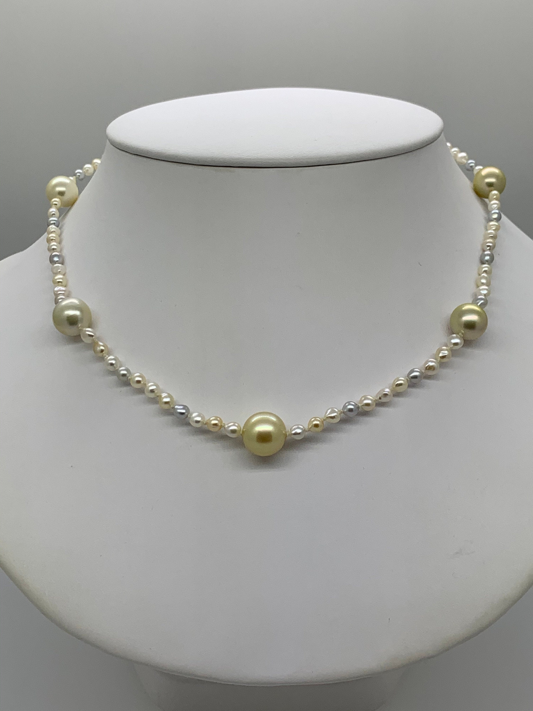 South Sea and Akoya Pearl Necklace - Etsy