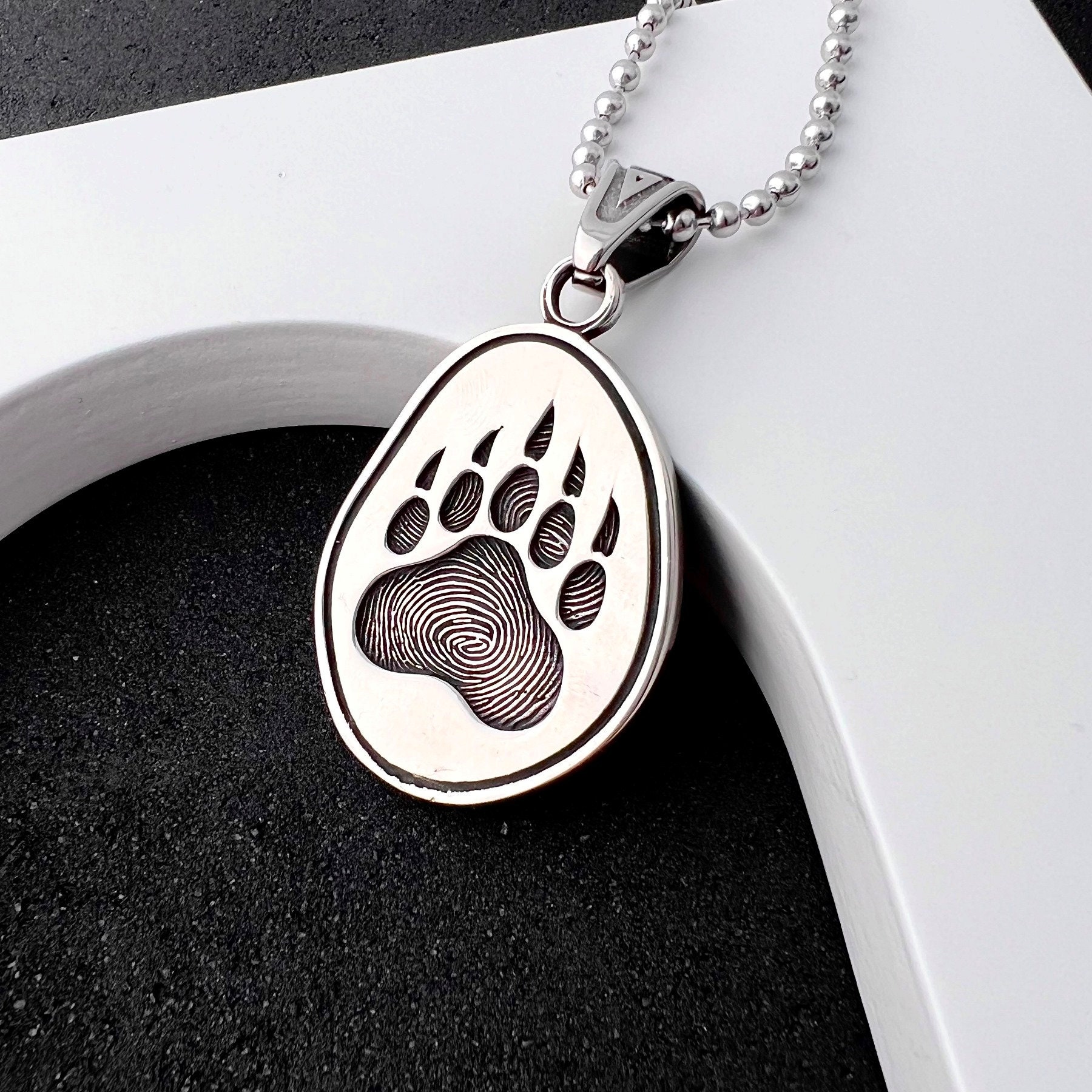 Animal Norse Jewelry Necklace, Scandinavian Bear Paw Amulet, Bear Paw ...