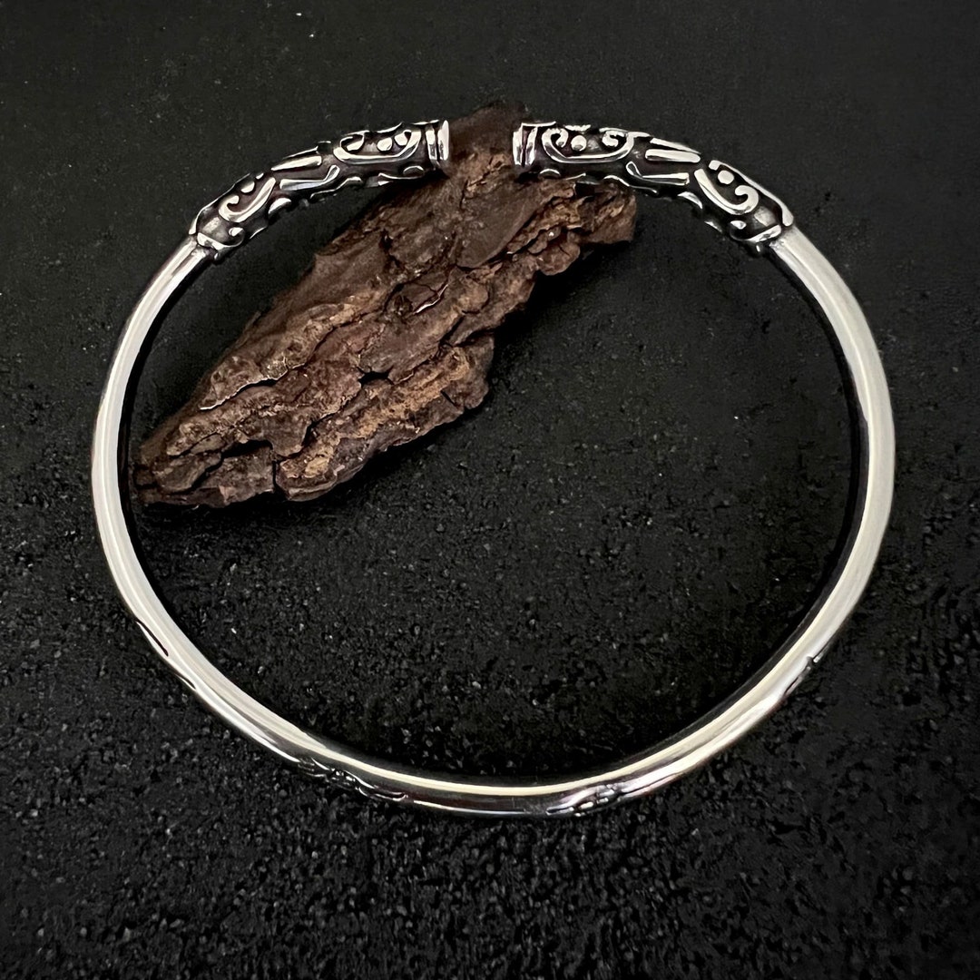 Mens Cuff Bracelet Stainless Steel Twisted Bangle for Men, Viking ...