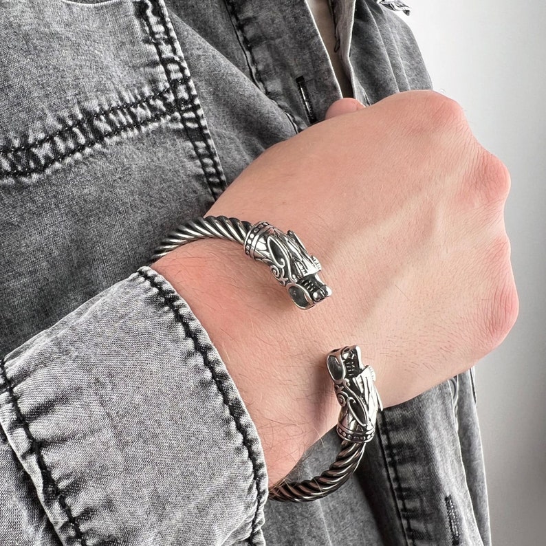 Viking Bracelet, Fenrir Arm Bracelet, Ring Armlet, Circlet Bangle ...