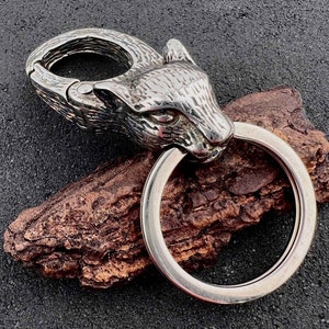 Panthera Head Carabiner Keychain, Durable Metal Key Holder, Gift for ...