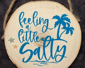 Starfish Rope Painted Beach Sign Colorful Bright Wood Aqua Blue Sea ...