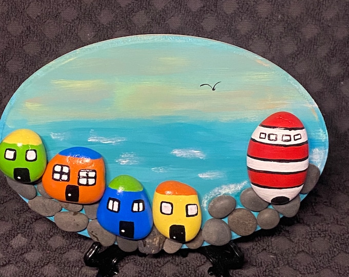 Painted Beach Stones Sign - Etsy