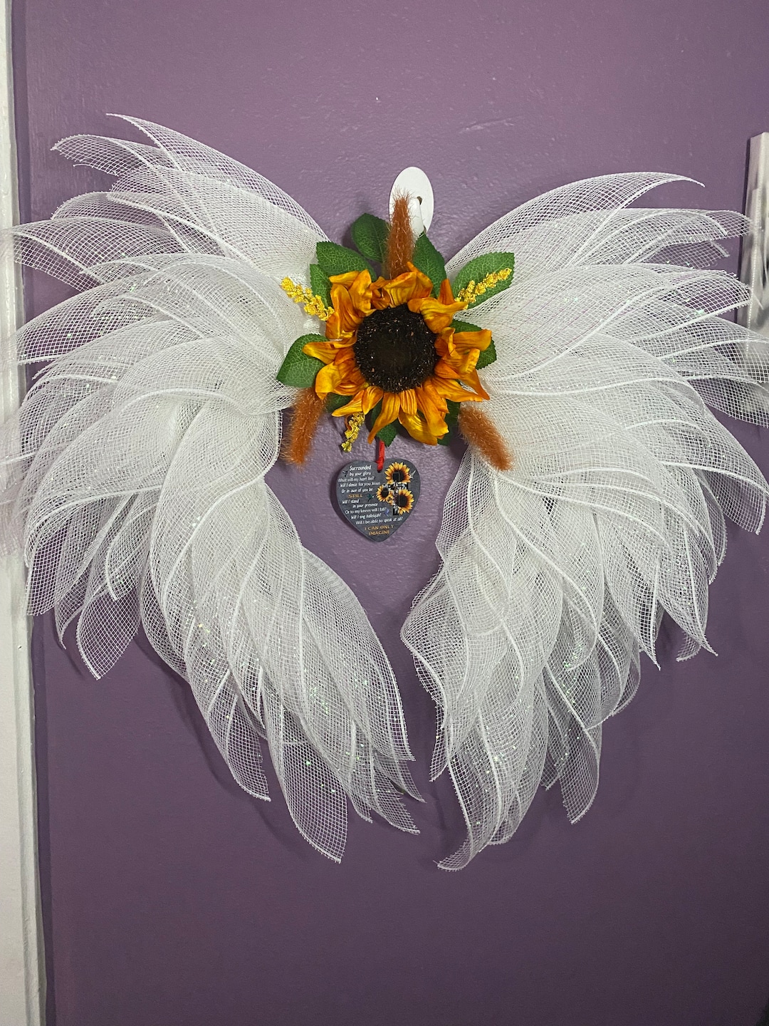 Angel Wings Wreath-sunflower - Etsy