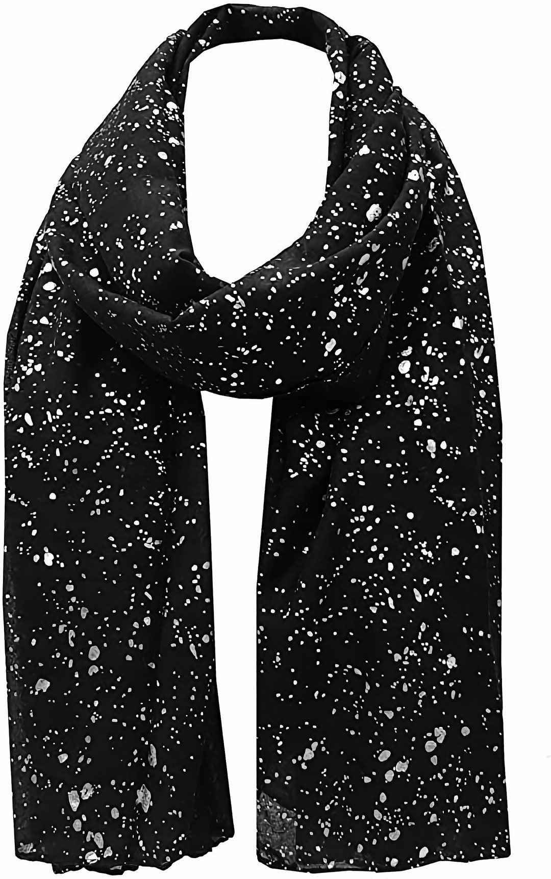 Elegant Sparkle Scarf With SILVER Metallic Foil Print Classy Ritzy ...