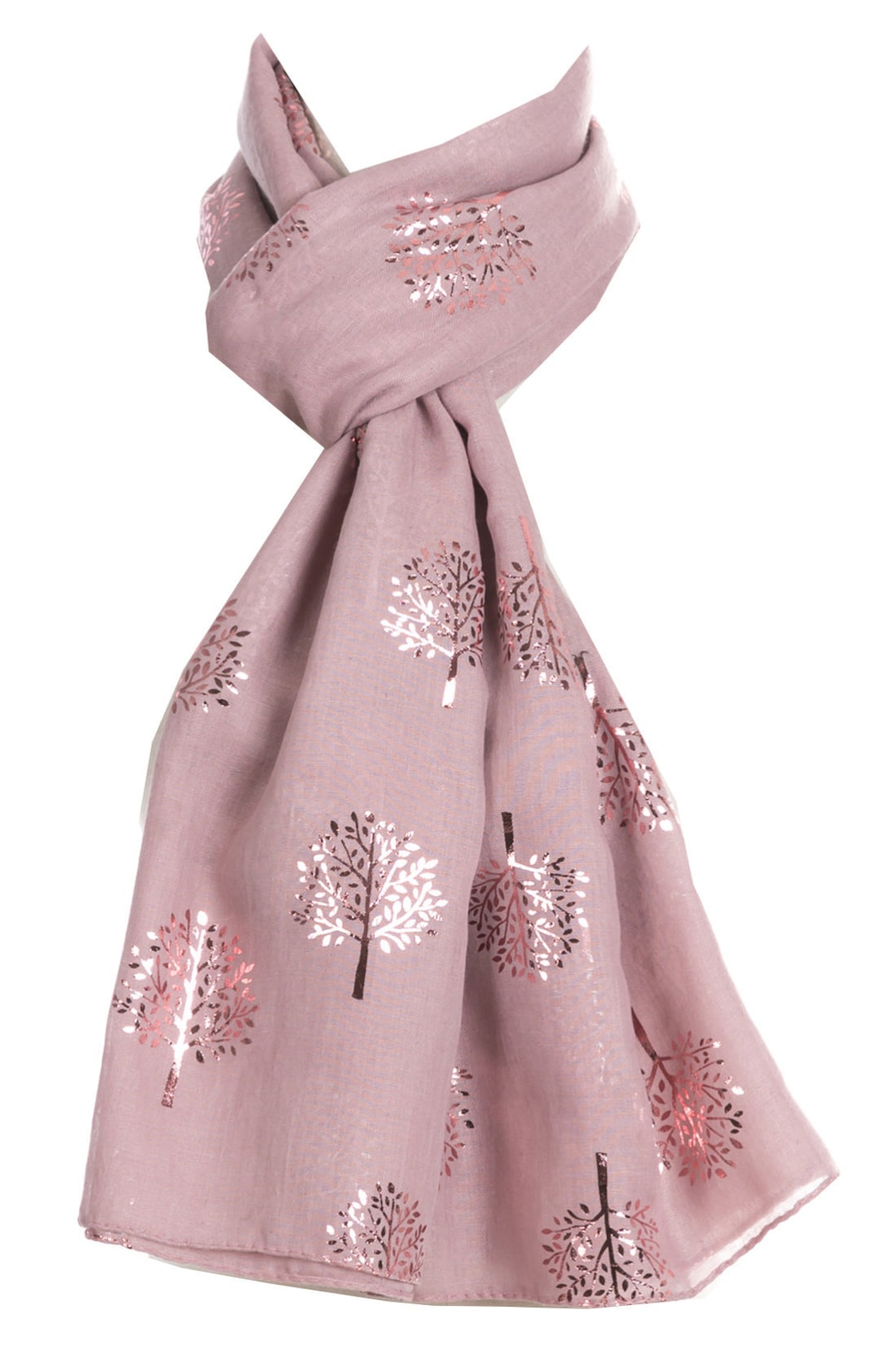 Elegant DUSKY PINK Mulberry Tree Scarf With PINK Metallic Foil - Etsy