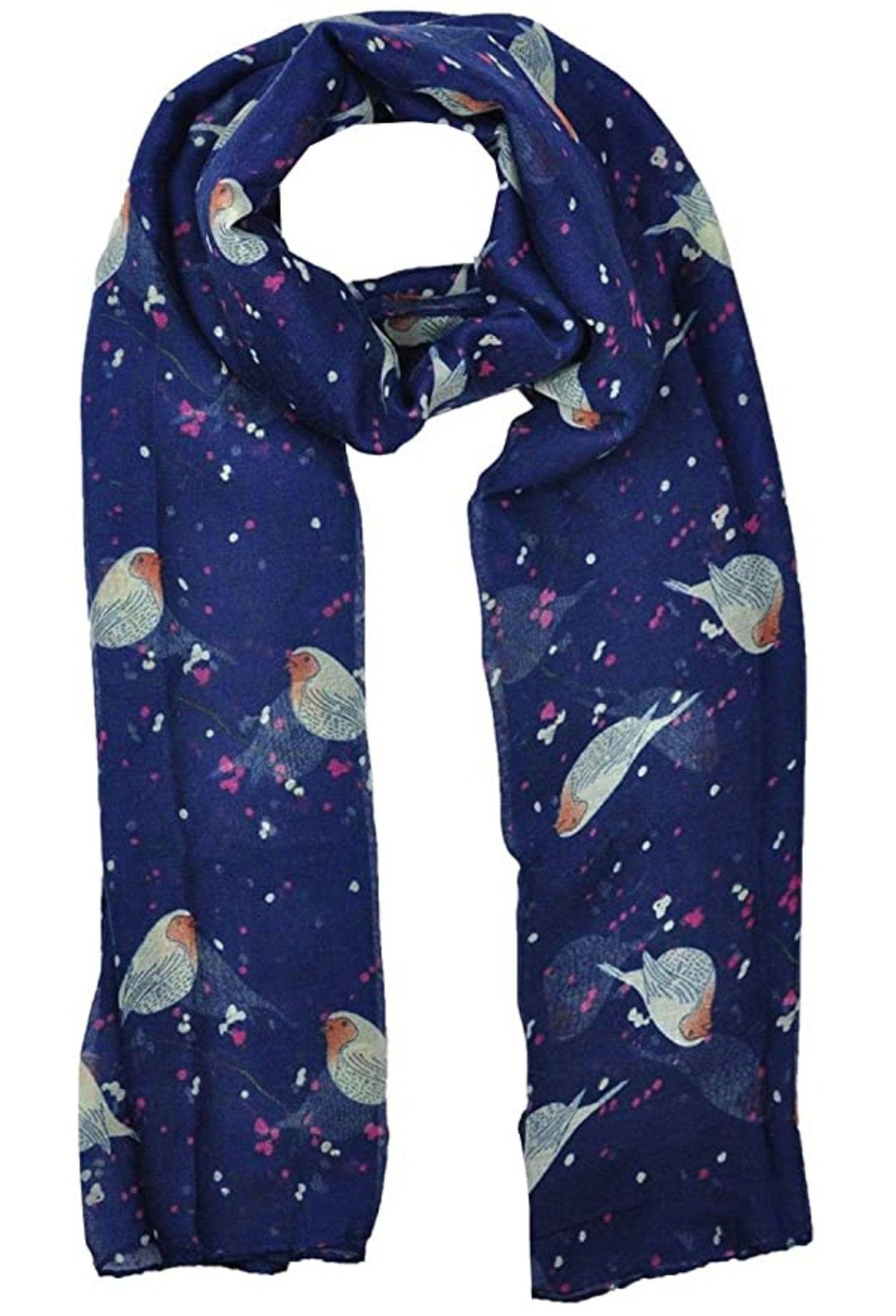 Festive Robin Bird Scarf Ladies Multi Way Large Soft Wrap - Etsy