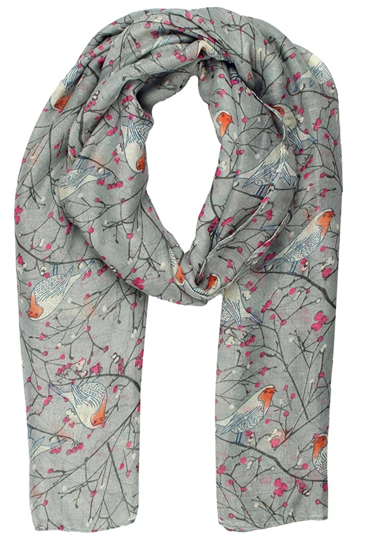 Festive Robin Bird Scarf Ladies Multi Way Large Soft Wrap - Etsy UK