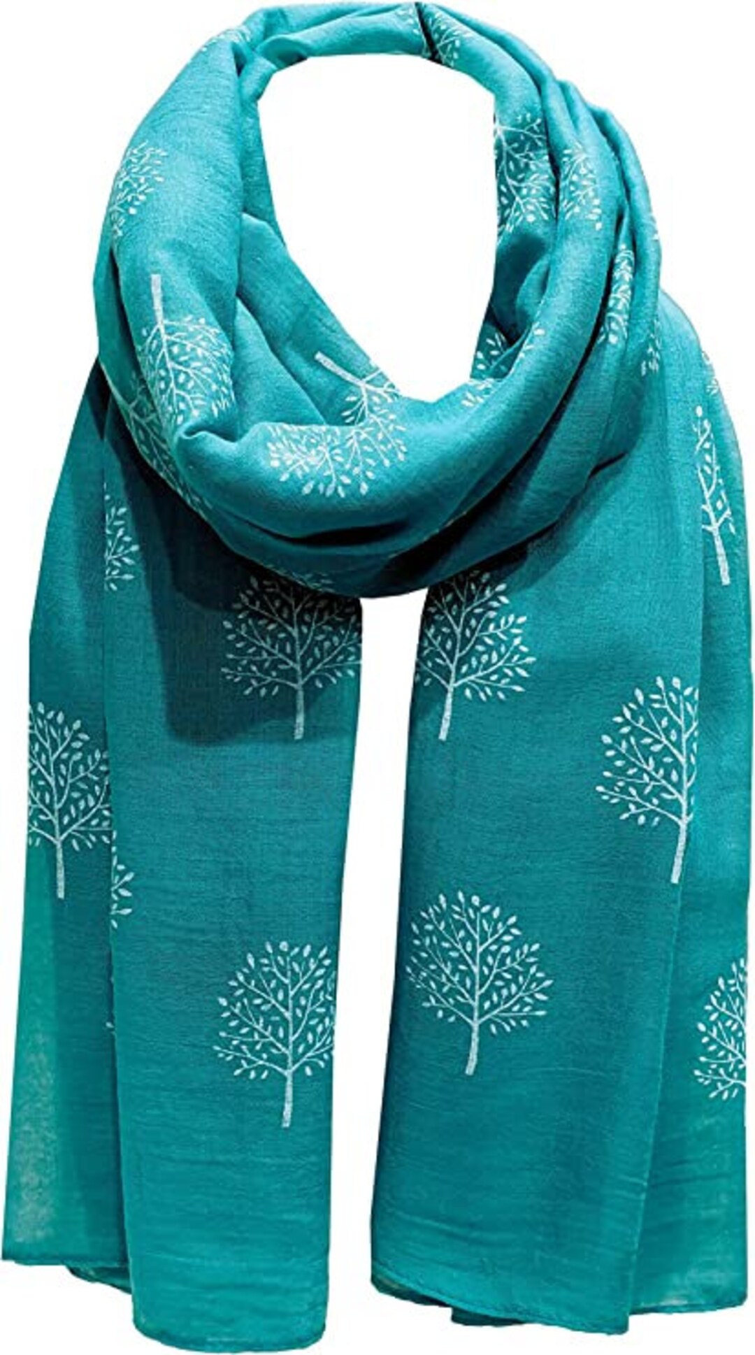 Teal Green Mulberry Tree Print Scarf Women Fashion Large Wrap - Etsy