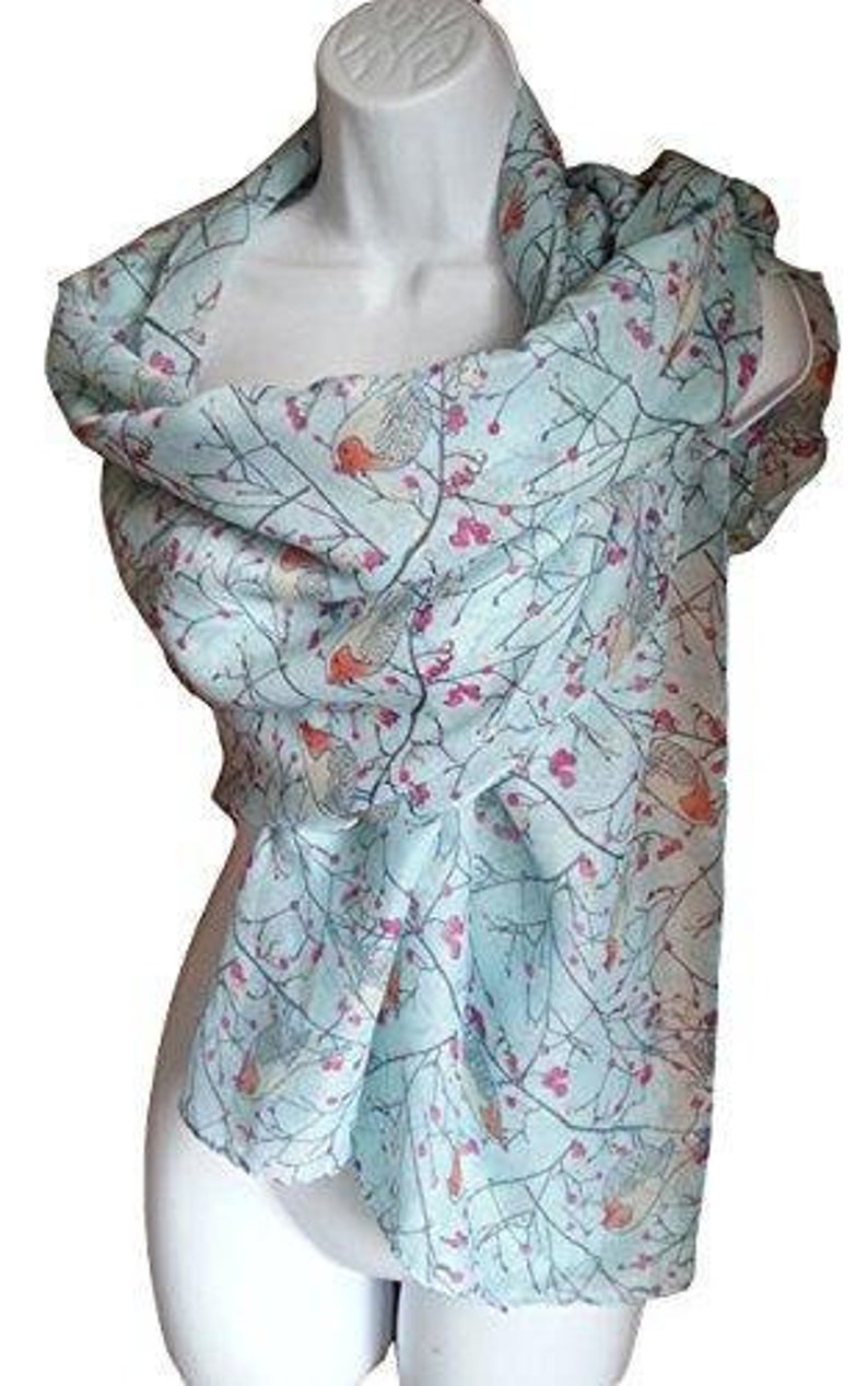 Festive Robin Bird Scarf Ladies Multi Way Large Soft Wrap - Etsy
