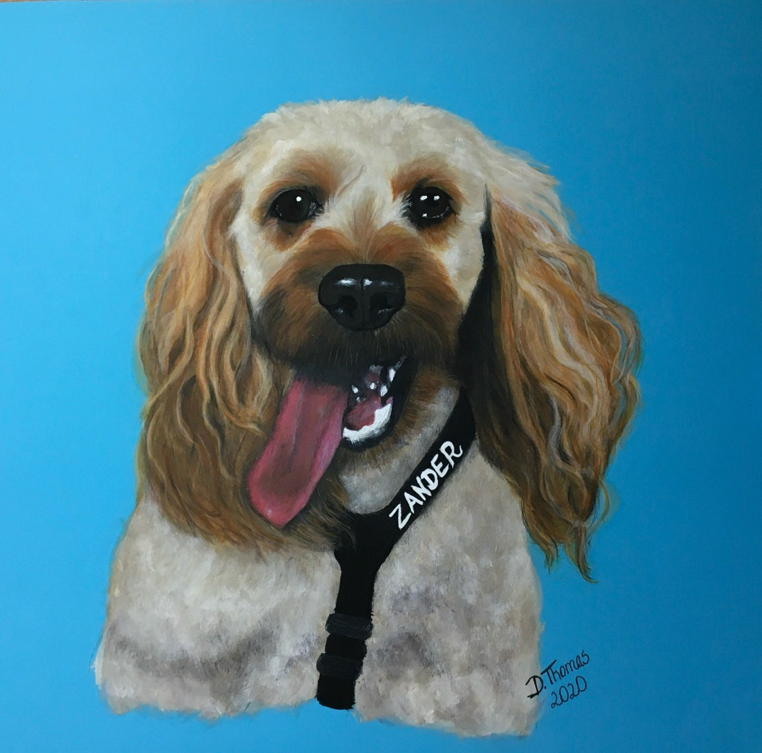 Custom Dog Portrait, Custom Dog Painting, Custom Pet Portrait, Puppy ...