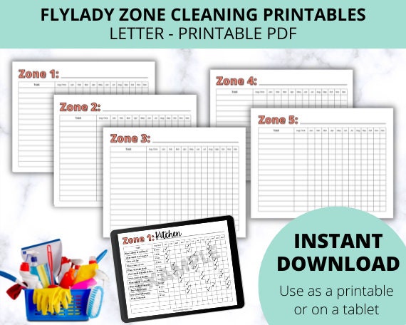 Flylady Inspired Zone Cleaning List Printables | Cleaning to Do List - Etsy