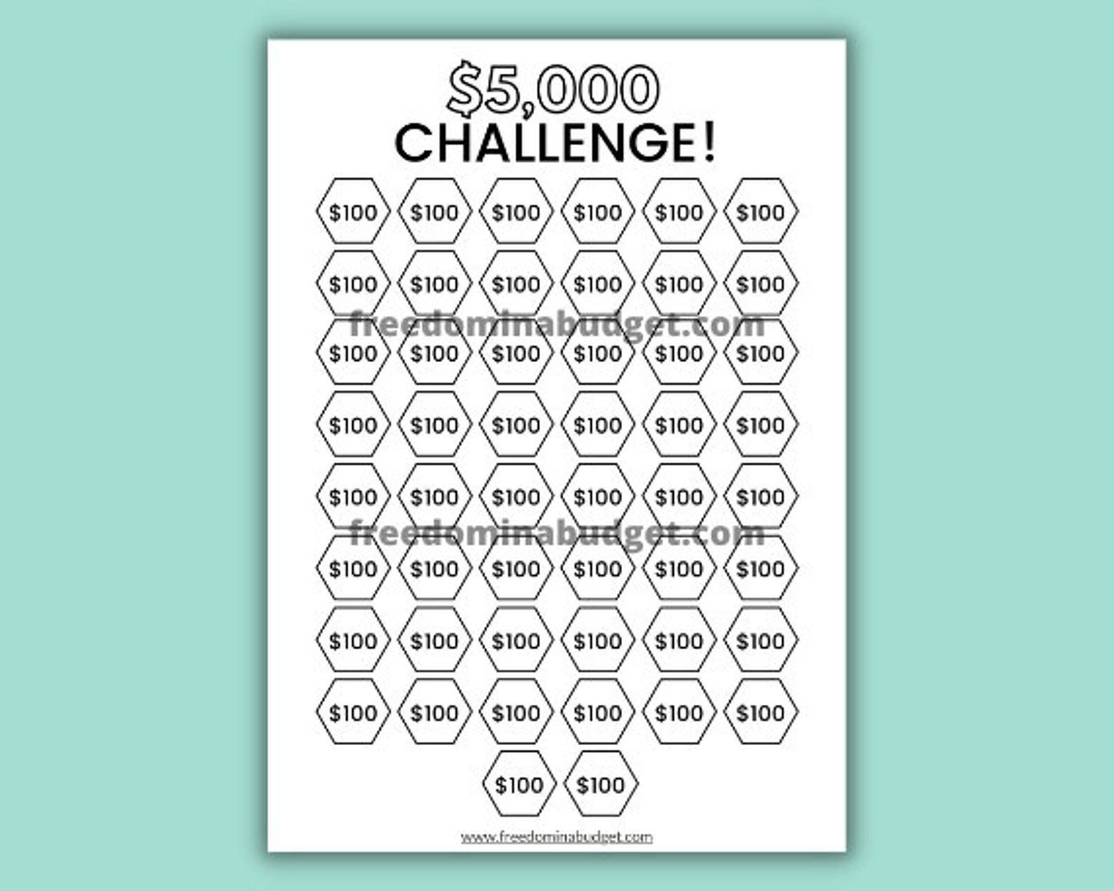 Save 5,000 Challenge! | Money Saving Challenge Printable | Savings ...