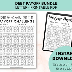 Debt Payoff Challenge Bundle | 8 Debt Payoff Tracker Printables | Debt ...