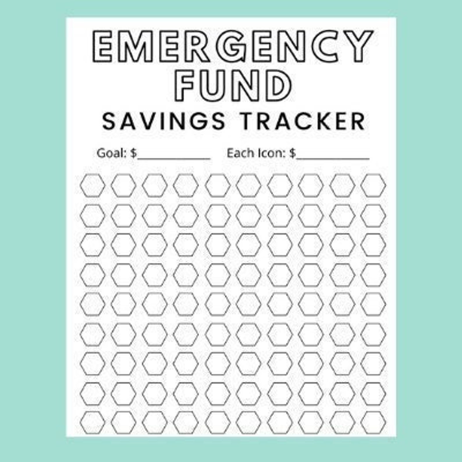 Emergency Fund Savings Tracker Printable| Money Saving Challenge ...