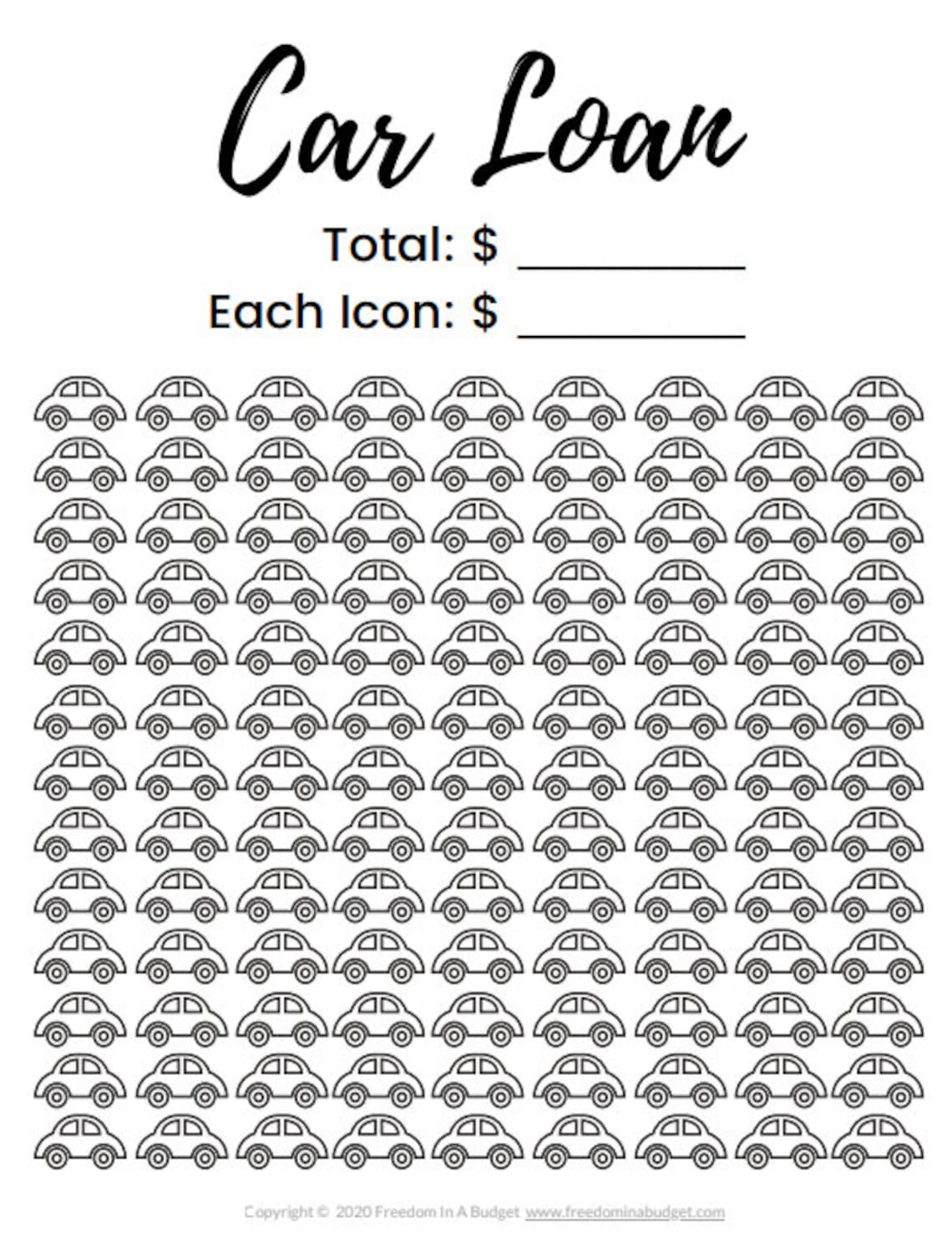 Car Loan Payoff Tracker Printable Car Loan Payoff Payoff Tracker PDF 4 ...