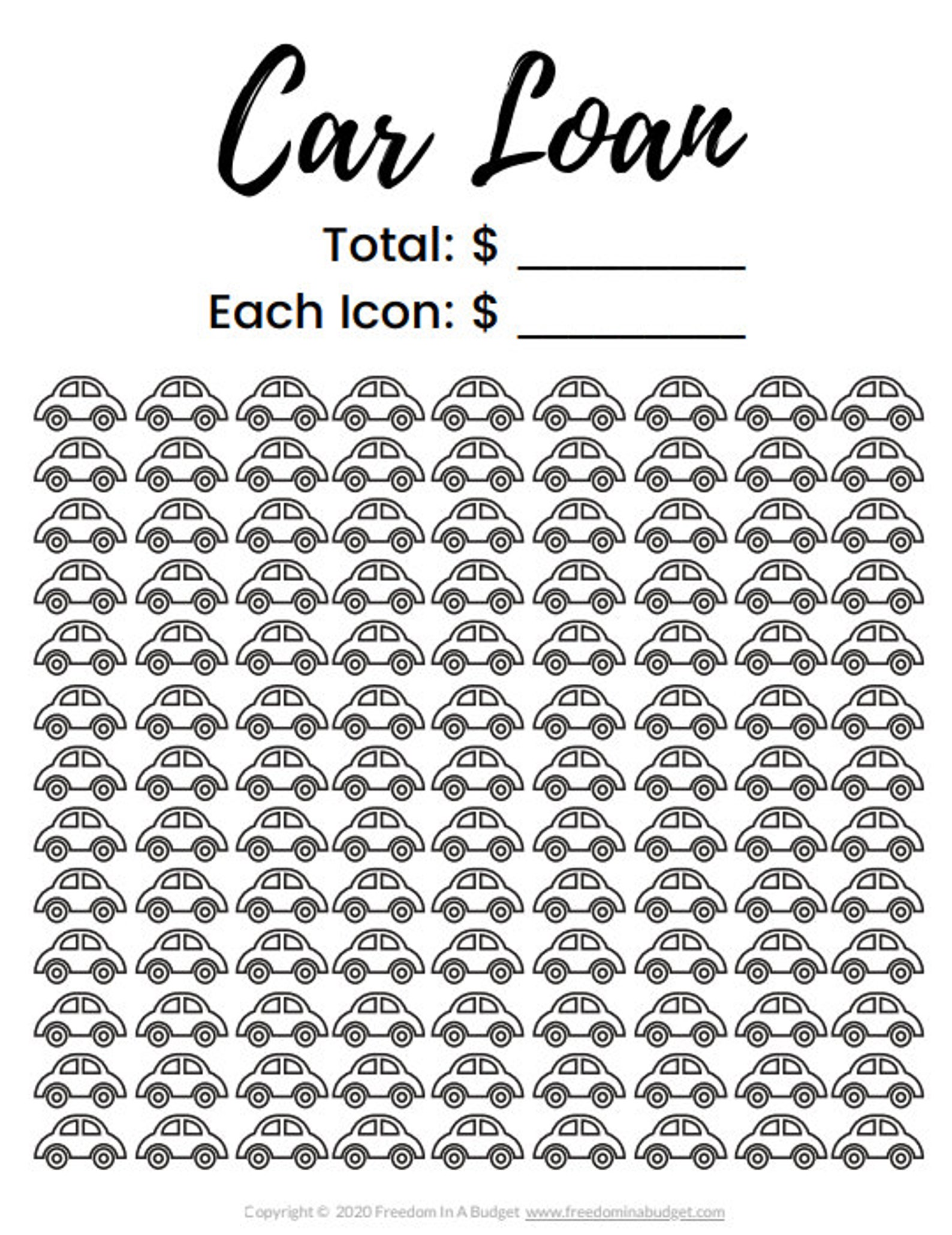 Car Loan Payoff Tracker Printable | Car Loan Payoff Payoff Tracker PDF ...