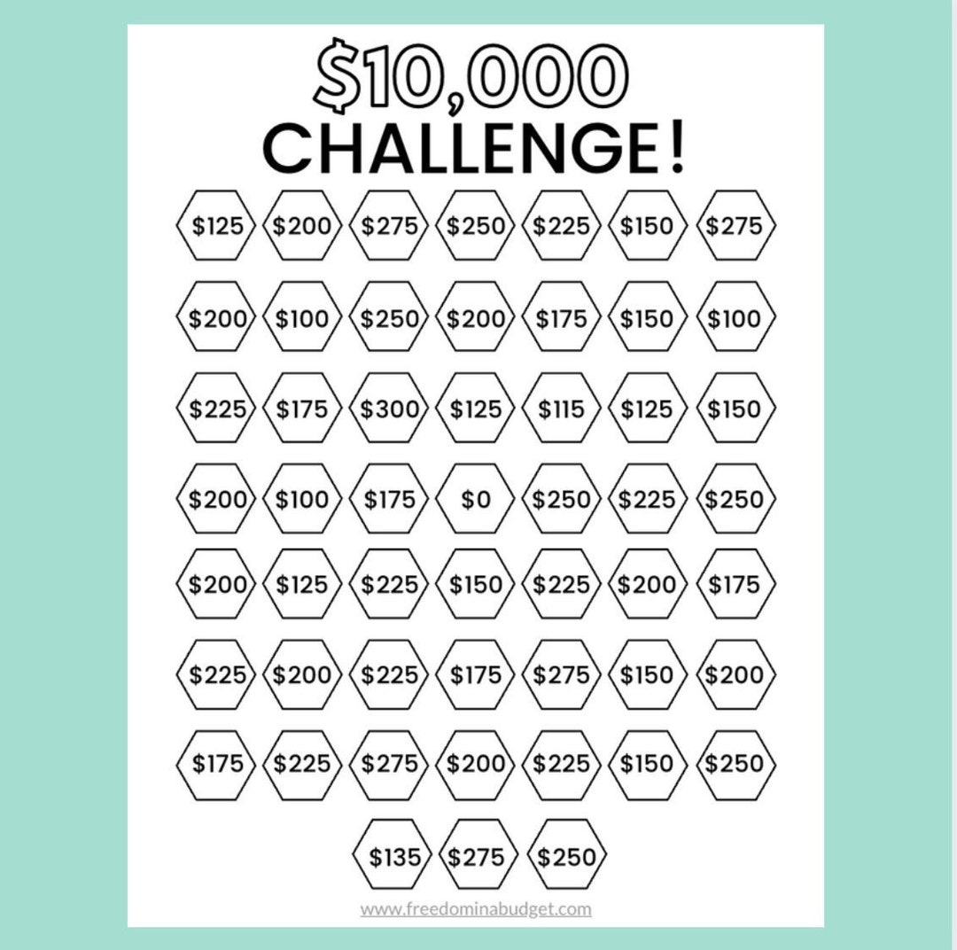 Save 10k Challenge! | Money Saving Challenge Printable | Savings ...