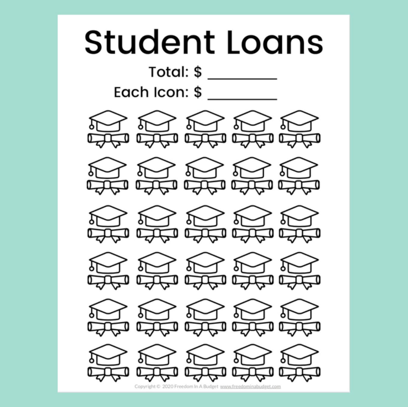 STUDENT LOAN Debt Tracker Printable | Student Loan Debt Payoff Tracker ...