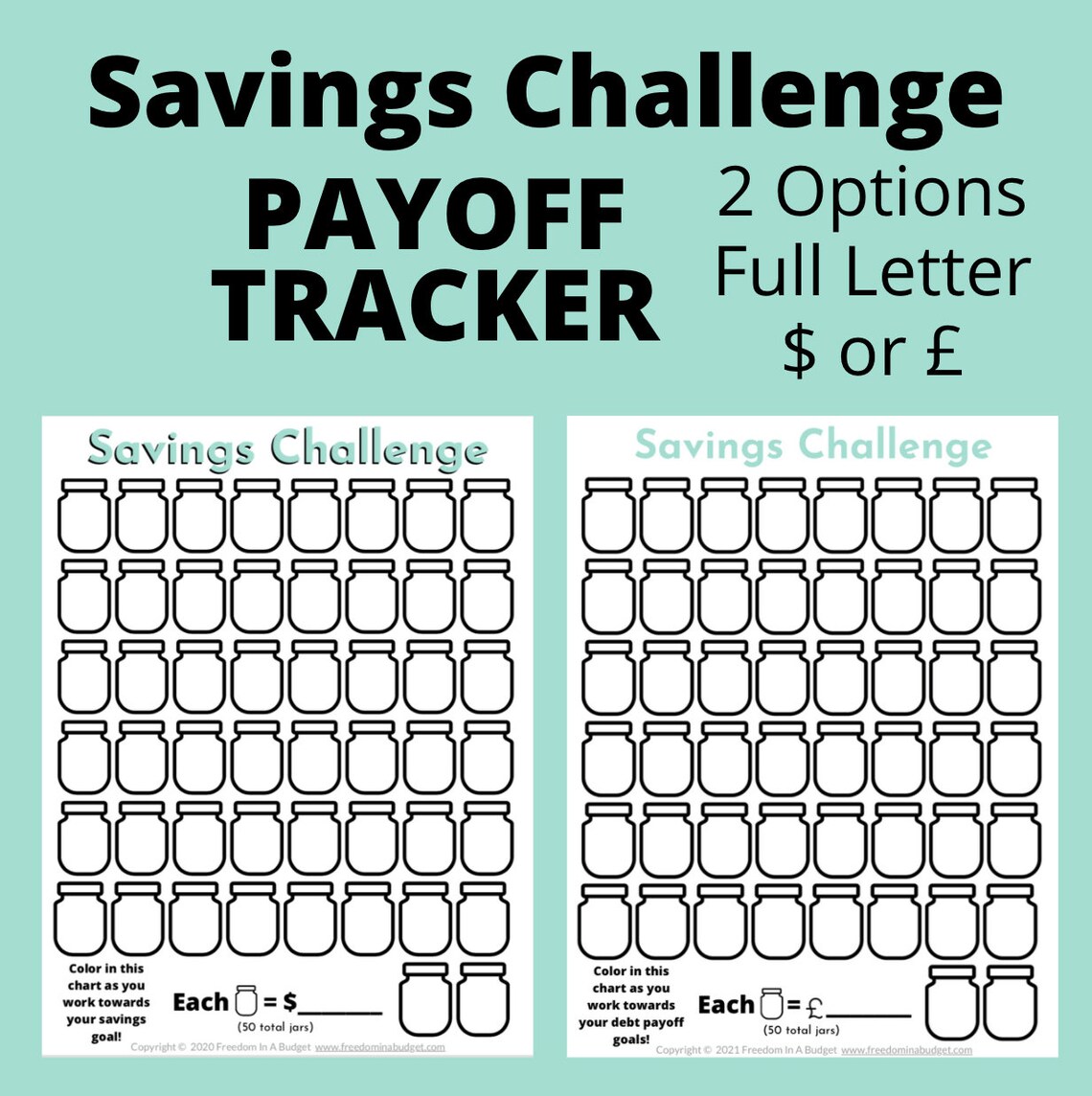 Savings Challenge Printable | Savings Challenge Tracker PDF - Etsy