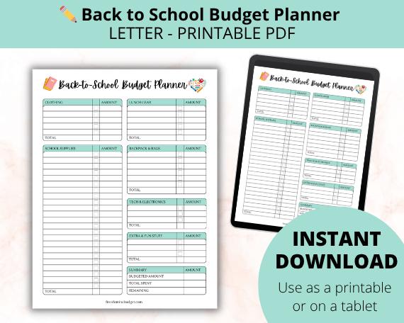 Back-to-school Budget Planner Printable - Etsy