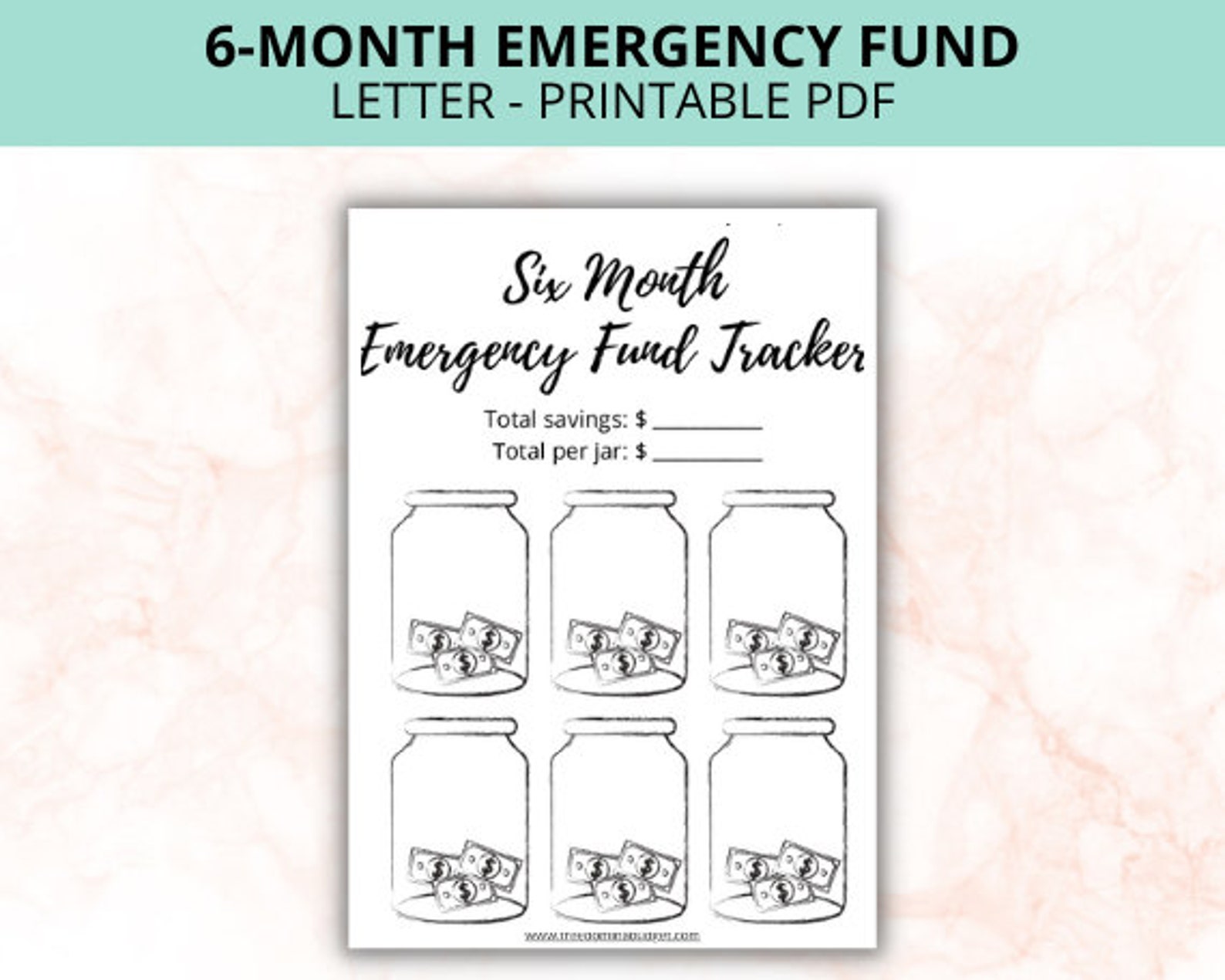 6-month Emergency Fund Tracker Printable | Savings Challenge (PDF) - Etsy