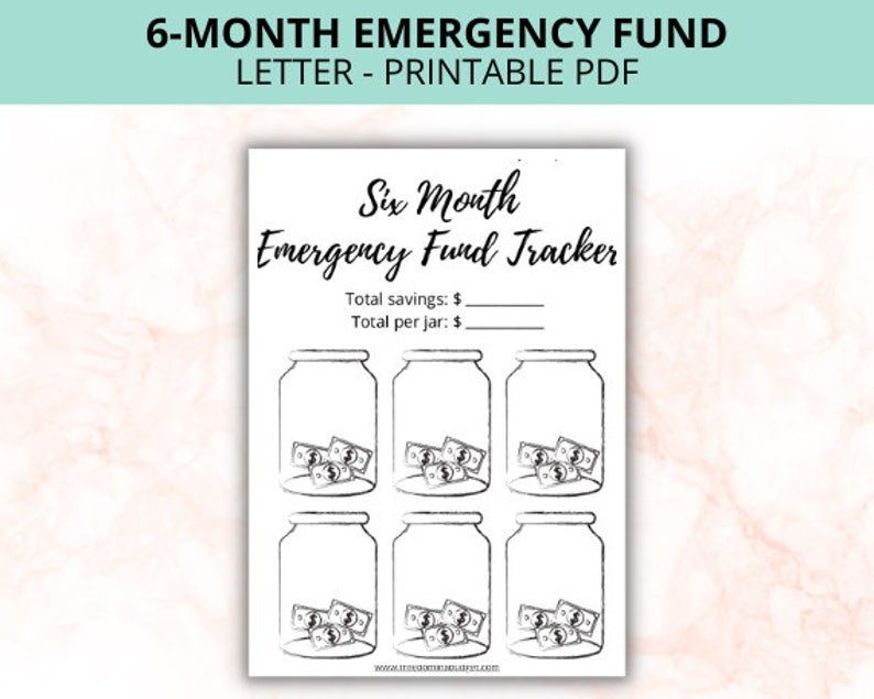 6-month Emergency Fund Tracker Printable | Savings Challenge (PDF) - Etsy