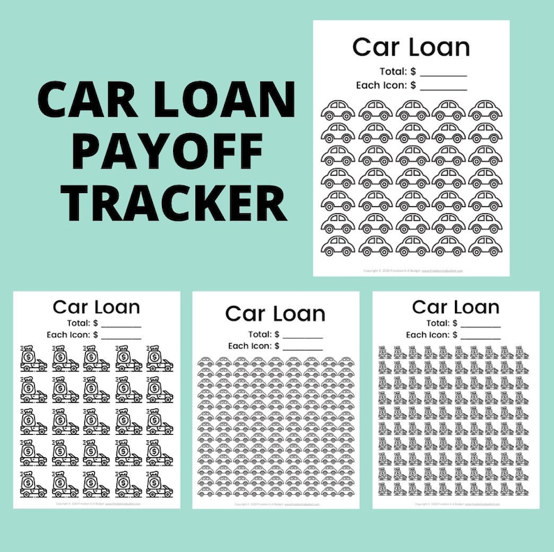 Car Loan Debt Payoff Tracker Printable | Car Loan Payoff Payoff Tracker ...