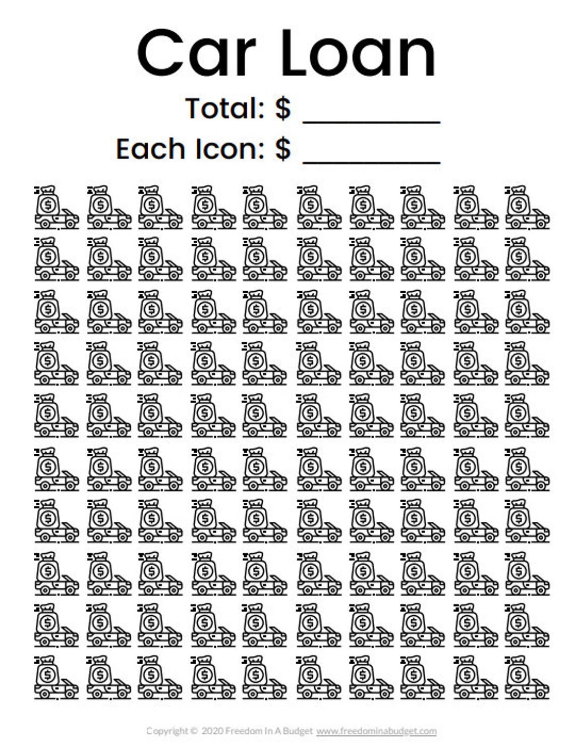 Car Loan Payoff Tracker Printable Car Loan Payoff Payoff Tracker PDF 4 ...