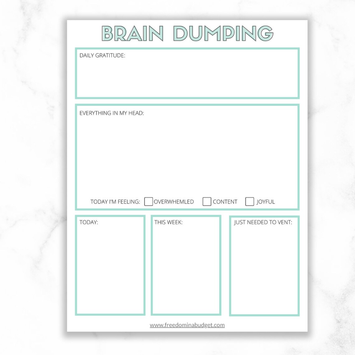Brain Dump Printable | Task Triage Worksheet | Organize Thoughts - Etsy