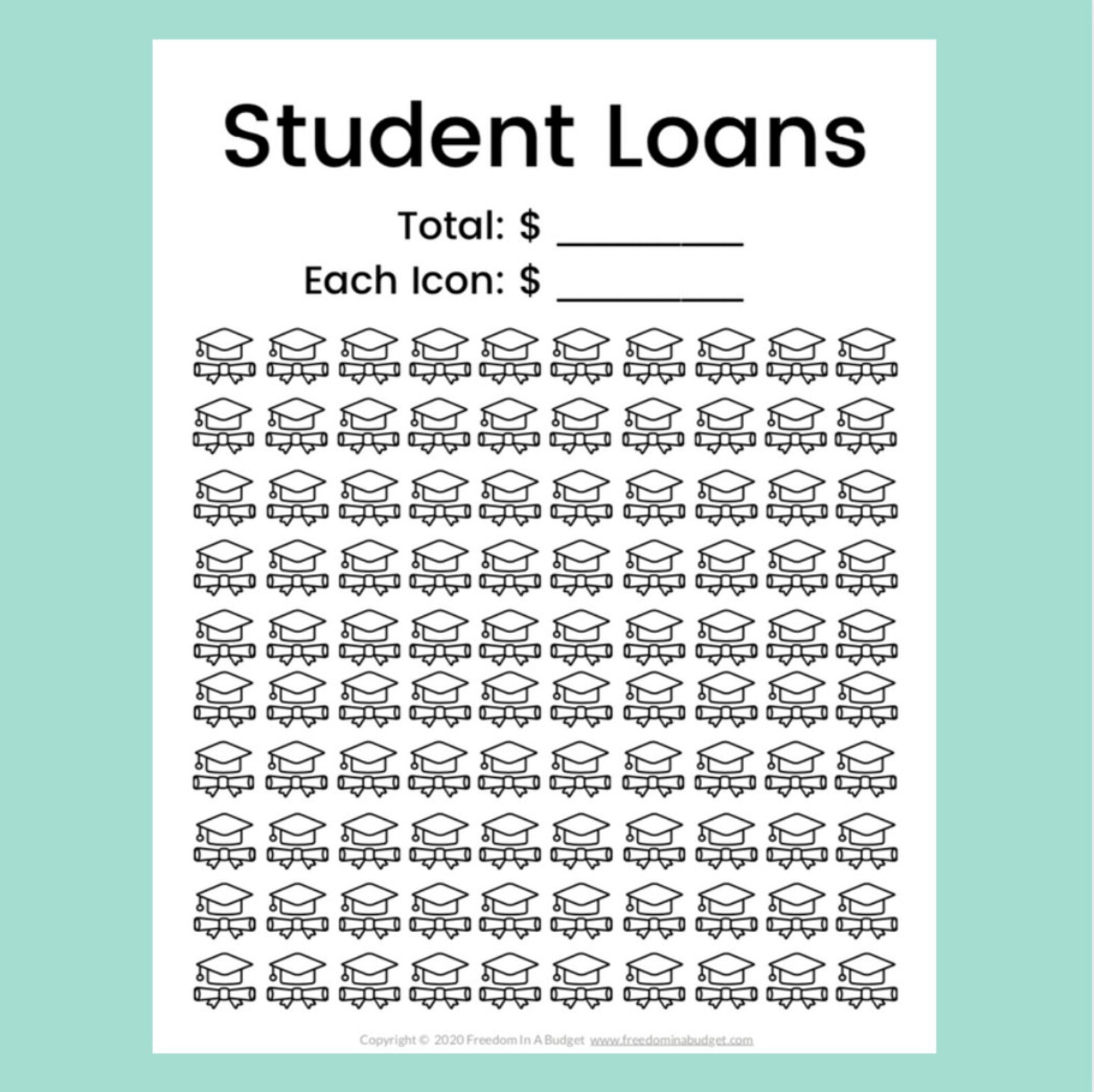 STUDENT LOAN Debt Tracker Printable | Student Loan Debt Payoff Tracker ...