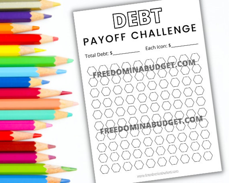 Debt Payoff Tracker Printable | 100 Icons Challenge (PDF) - Etsy