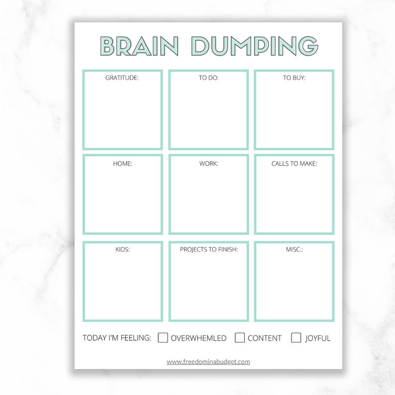 Brain Dump Printable | Task Triage Worksheet | Organize Thoughts - Etsy