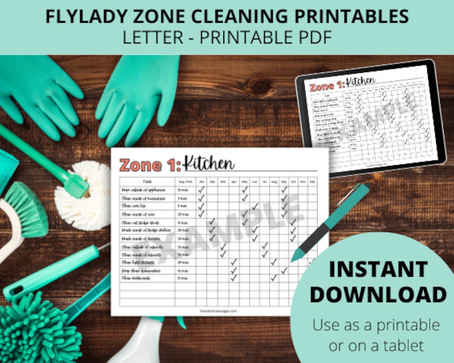 Flylady Inspired Zone Cleaning List Printables | Cleaning to Do List - Etsy