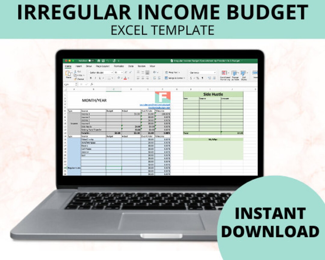 Irregular Income Budget Template | Zero-based Budget | Excel Download ...