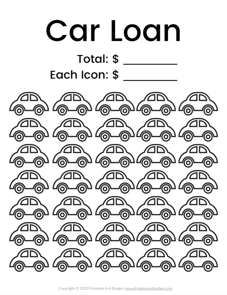 Car Loan Debt Payoff Tracker Printable | Car Loan Payoff Payoff Tracker ...