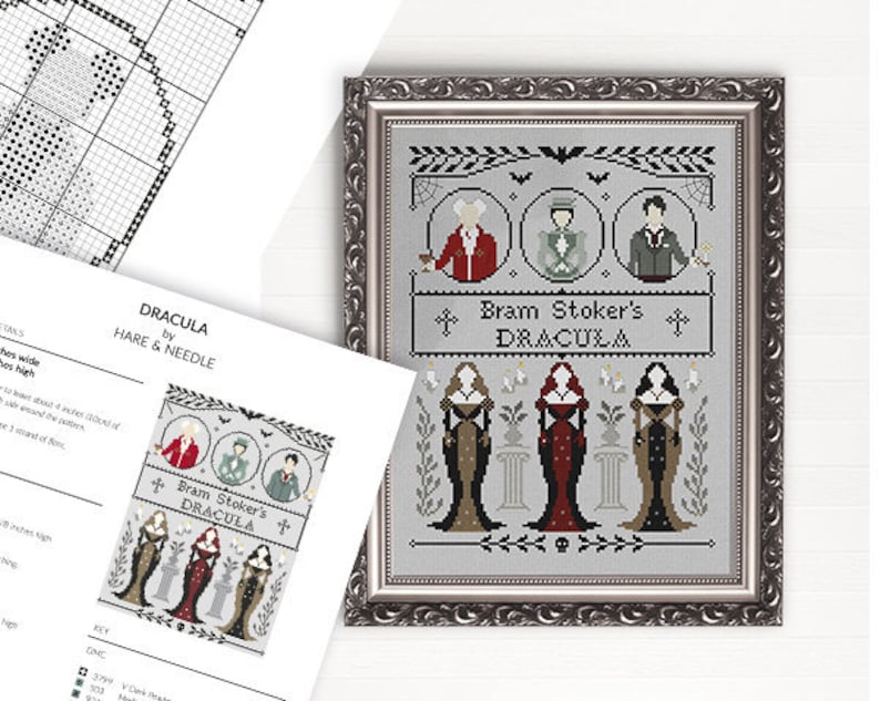 Vampire Cross Stitch Pattern PDF / Halloween Dracula Cross | Etsy