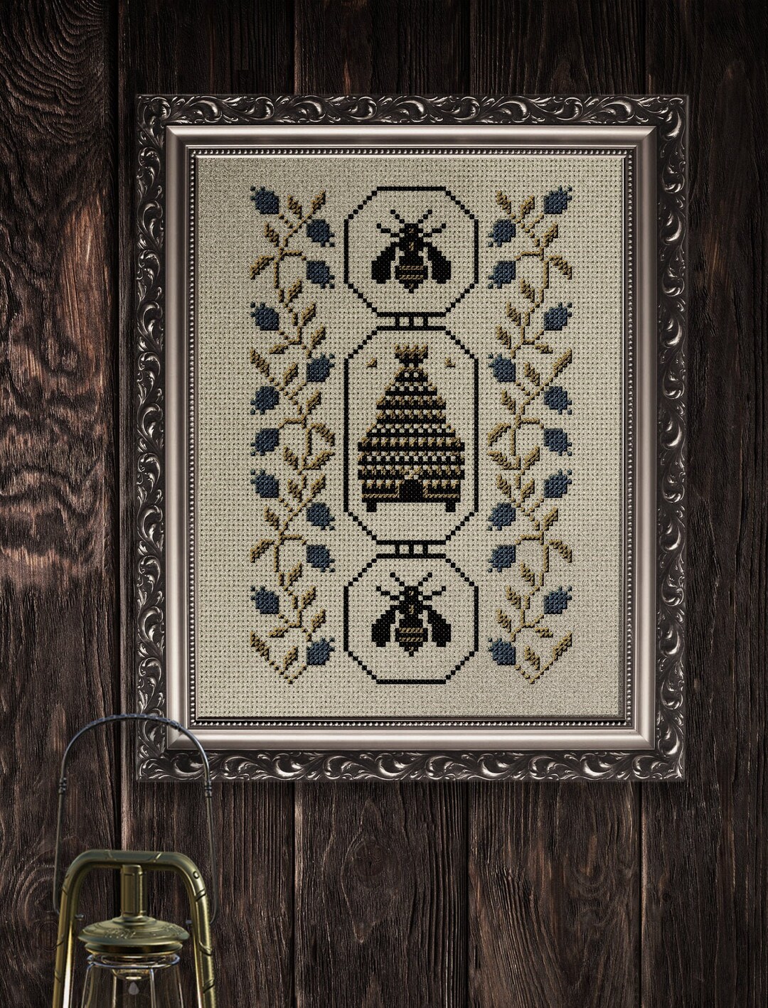 Bee Cross Stitch Chart PDF / Beehive Cross Stitch Pattern Summer ...