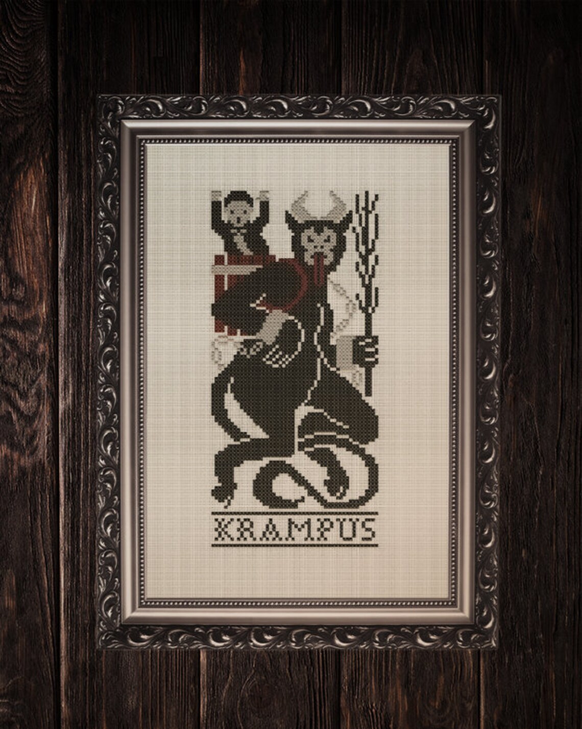 Christmas Devil Cross Stitch Chart PDF Krampus Cross Stitch | Etsy