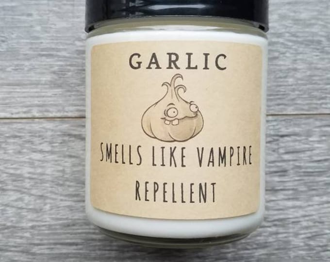 Garlic 8 Oz Soy Candle, Gag Gift, Handmade Soy Candle, Funny Candle ...