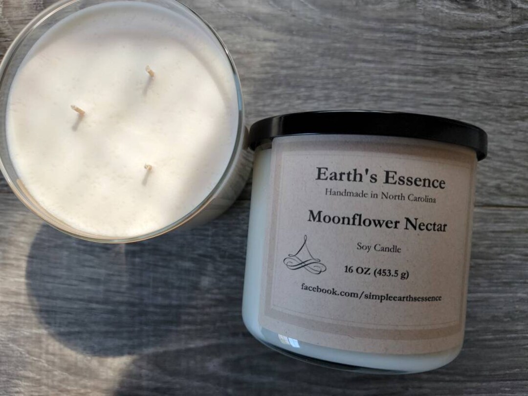 Moonflower Nectar 16 Oz 3-wick Soy Candle, Handmade Soy Candle, Candles ...