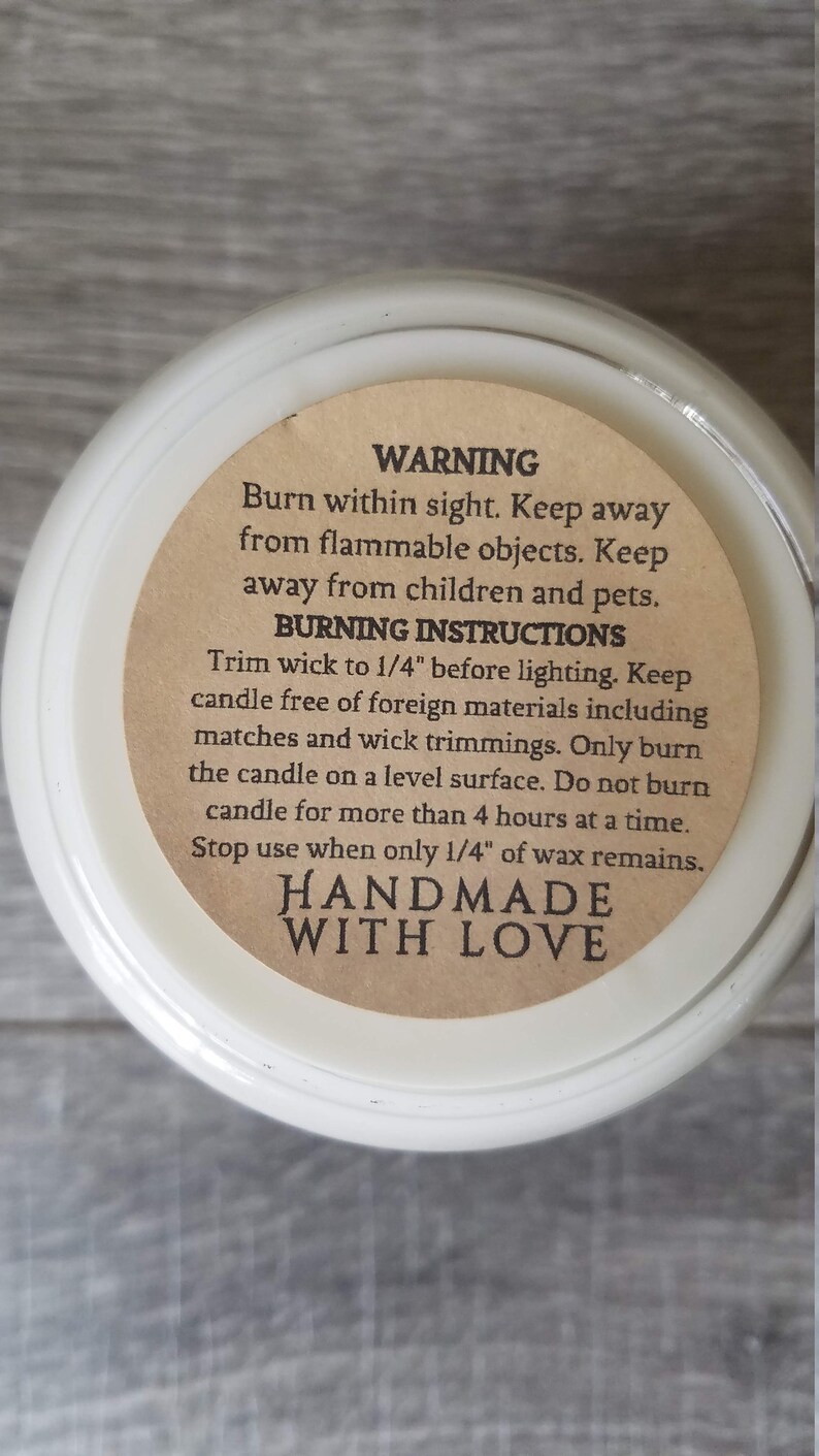 Custom Label 8 Oz Soy Candle Handmade Soy Candle Create Your Etsy