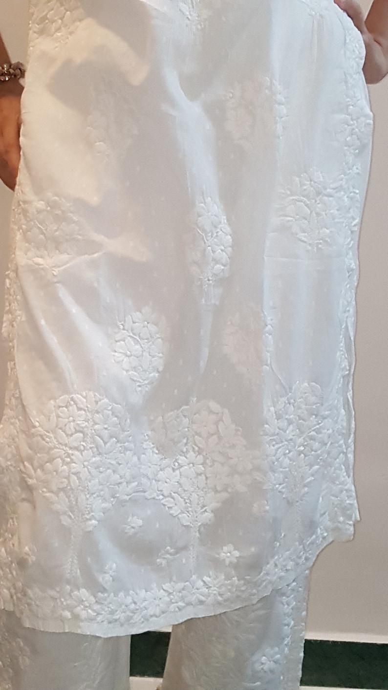 Fariha Cotton Kurta (fabric Embr.) - Etsy