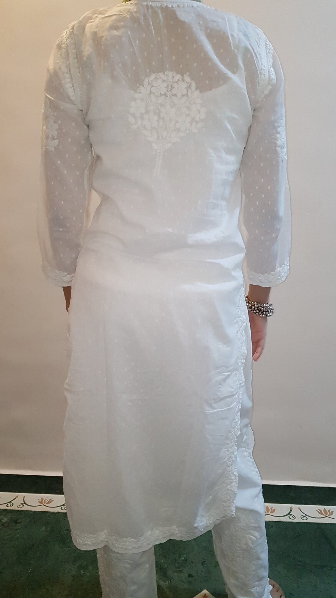 Fariha Cotton Kurta (fabric Embr.) - Etsy