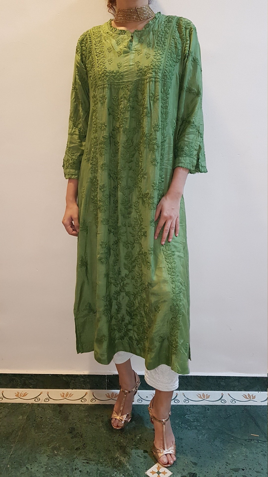 Muslin Larissa Dress olive Green - Etsy